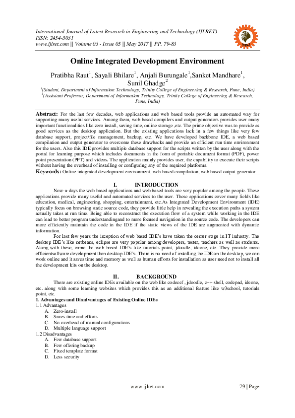 (PDF) Online Integrated Development Environment