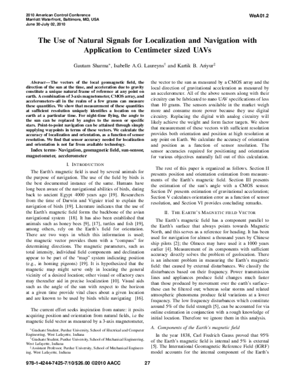 (PDF) The Use of Natural Signals for Localization and Navigation With ...
