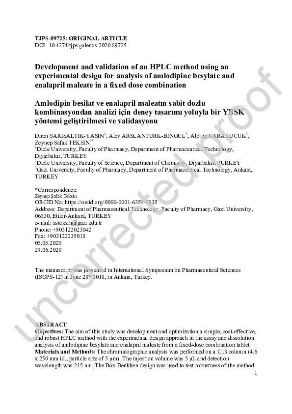 (PDF) Development and validation of an HPLC method using an experimental design for analysis of ...