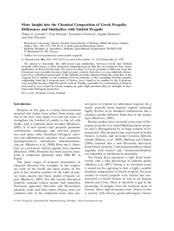 (PDF) More Insight into the Chemical Composition of Greek Propolis ...