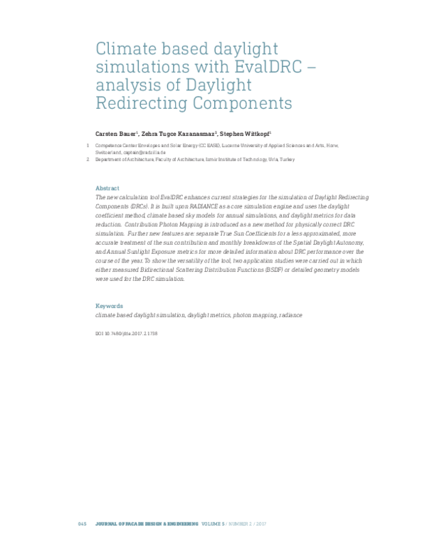 (PDF) Climate based daylight simulations with EvalDRC-analysis of Daylight Redirecting ...