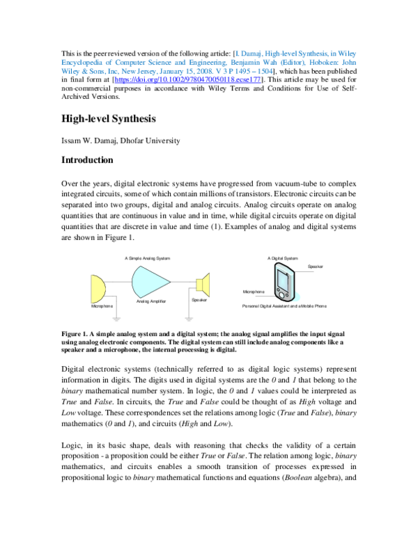 (PDF) High-level Synthesis