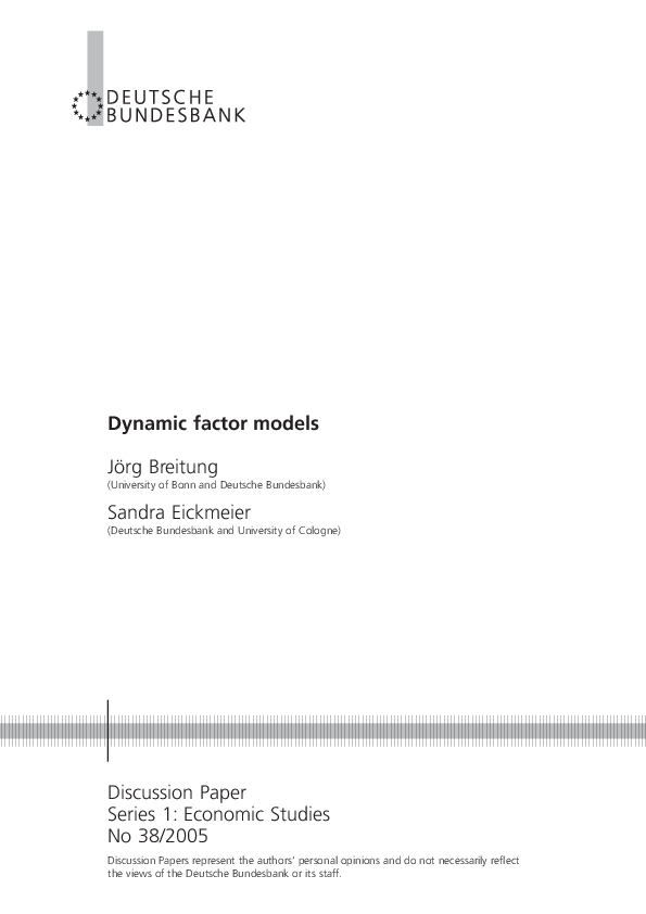 (PDF) Dynamic factor models