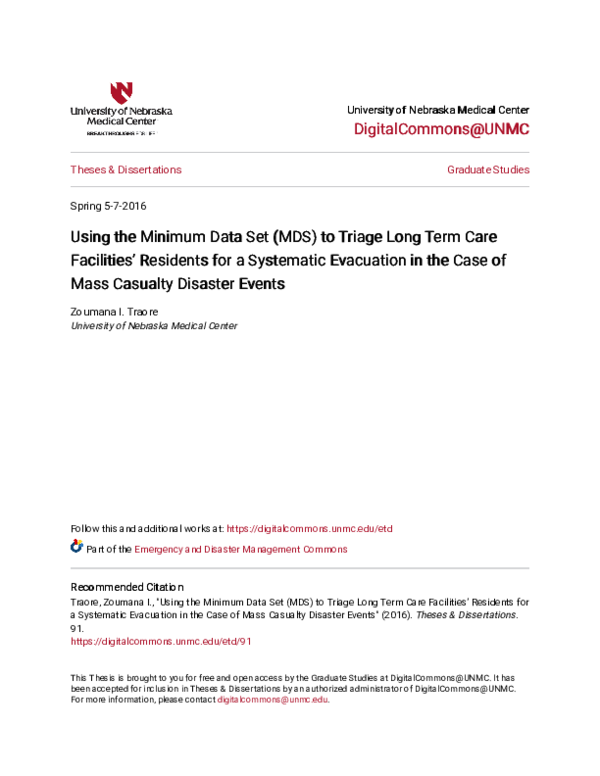 (PDF) Using the Minimum Data Set (MDS) to Triage Long Term Care ...