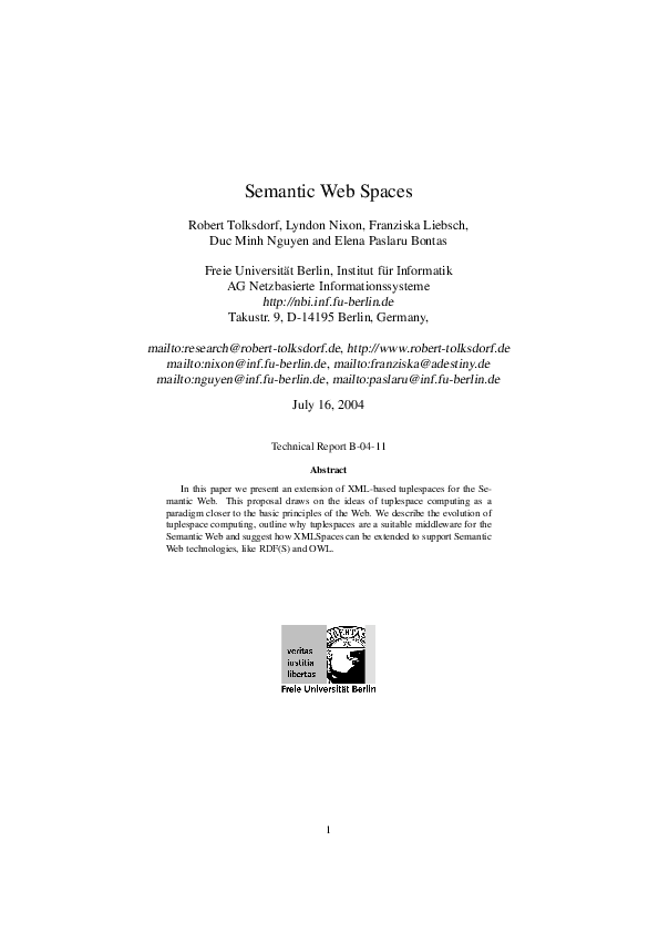 (PDF) Semantic web spaces