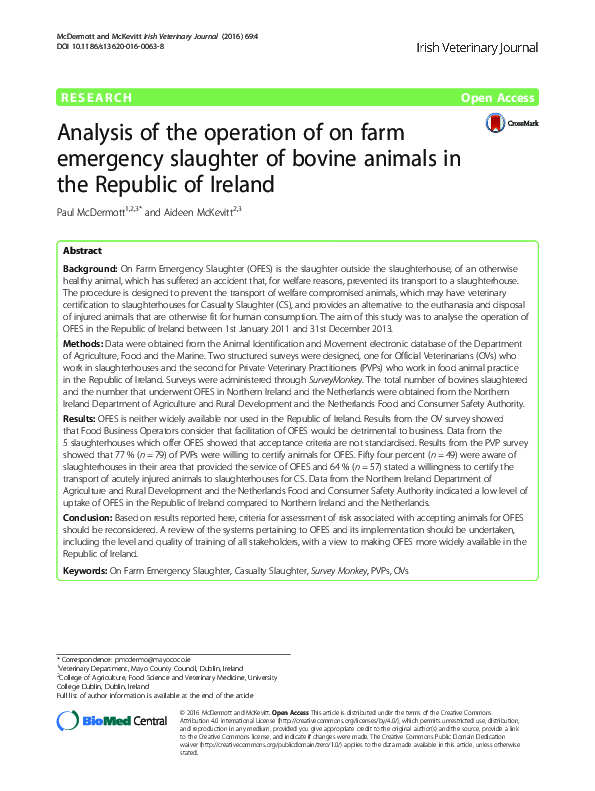 (PDF) Analysis of the operation of on farm emergency slaughter of ...