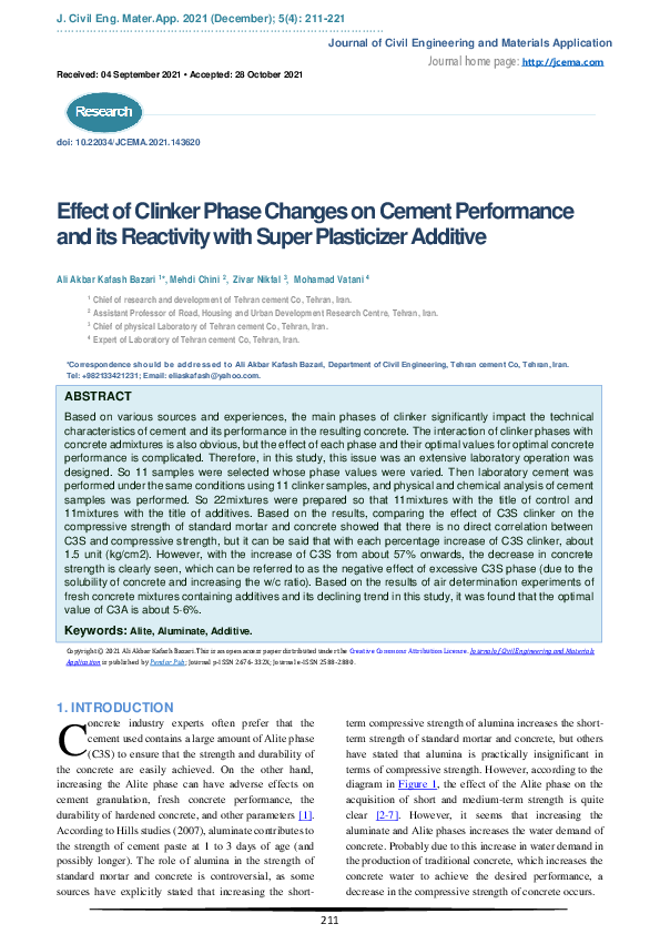 (PDF) Effect of Clinker Phase Changes on Cement Performance and its ...