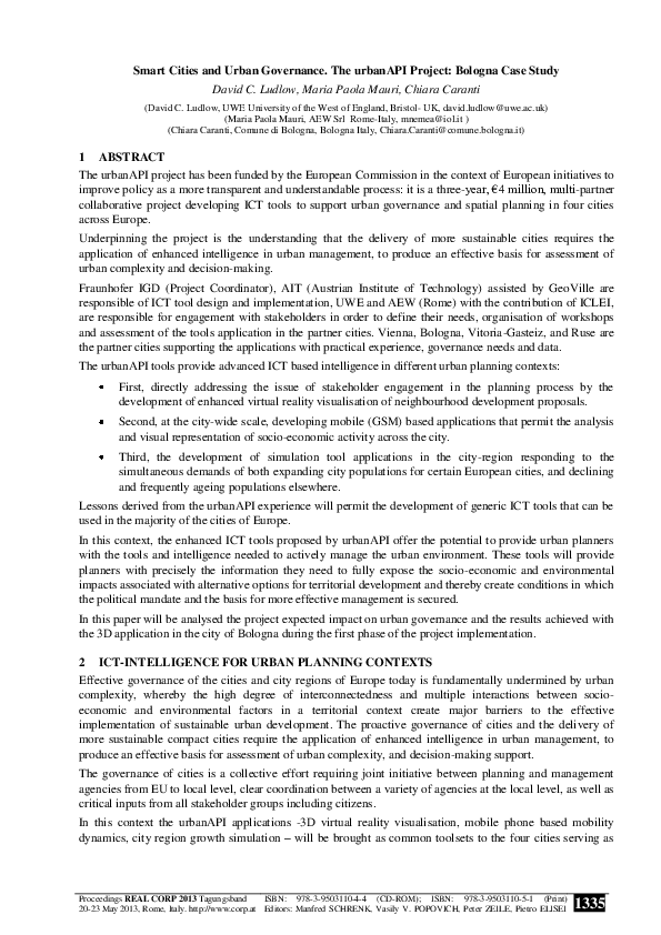 (PDF) The urbanAPI Project : Bologna Case Study