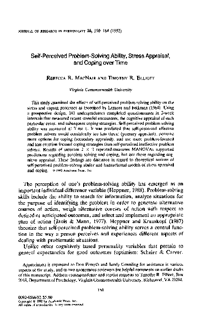 (PDF) Self-perceived problem-solving ability, stress appraisal, and ...