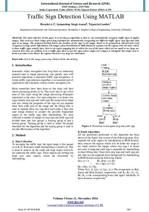 (PDF) Traffic Sign Detection Using MATLAB