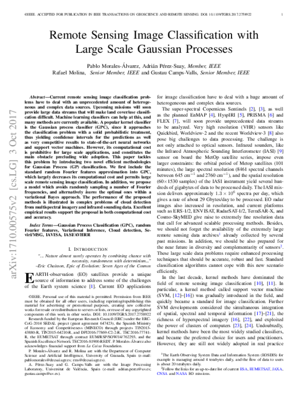 Pdf Remote Sensing Image Classification With Large Scale Gaussian Processes