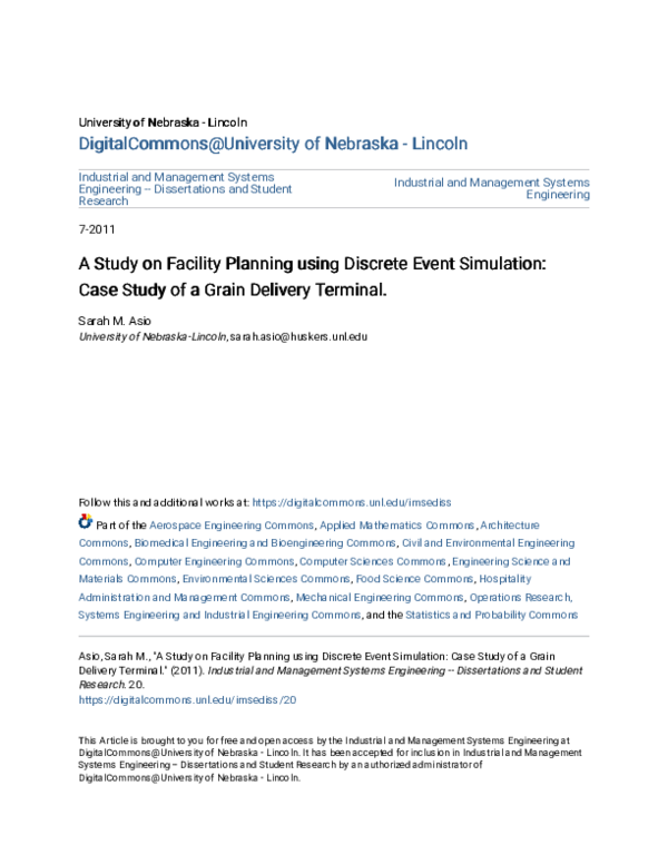 (PDF) A Study on Facility Planning using Discrete Event Simulation: Case Study of a Grain ...