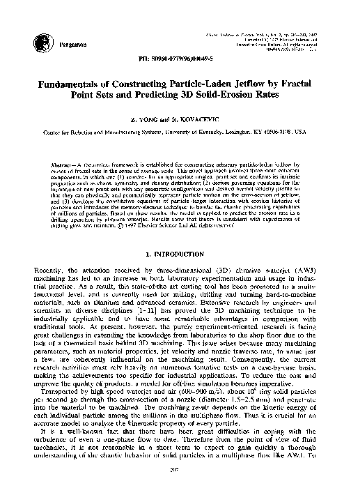 Pdf Fundamentals Of Constructing Particle Laden Jetflow By Fractal Point Sets And Predicting