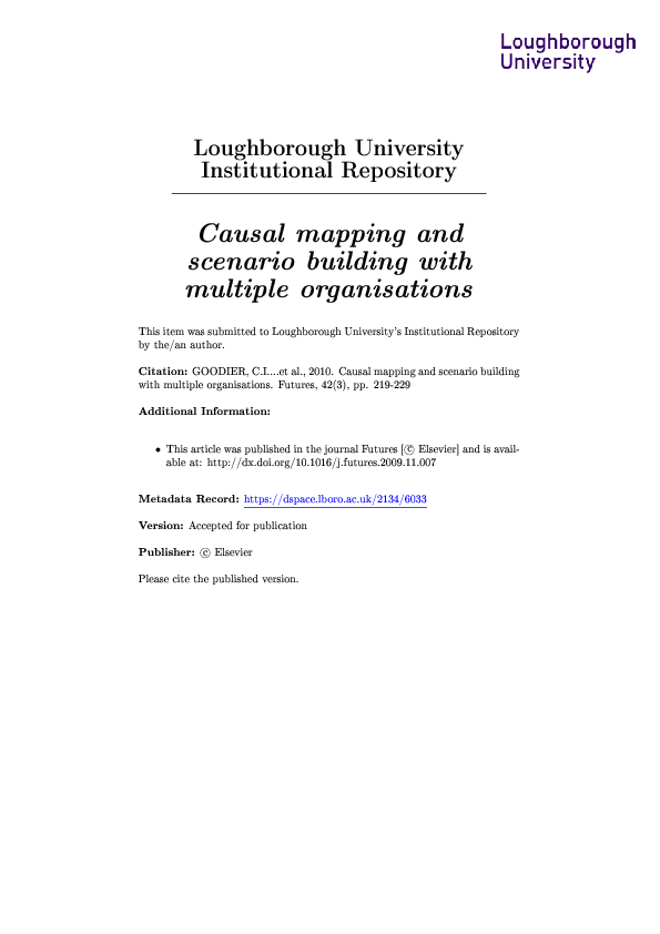 (PDF) Causal mapping and scenario building with multiple organisations