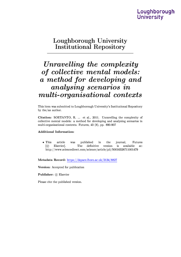 (PDF) Unravelling the complexity of collective mental models: A method ...