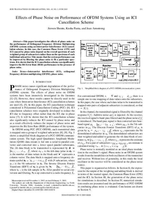 (PDF) Effects of phase noise on the performance of OFDM systems using ...