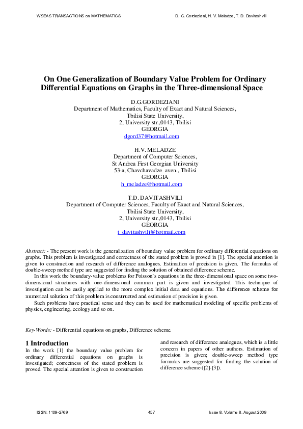 (PDF) On one generalization of boundary value problem for ordinary differential equations on ...