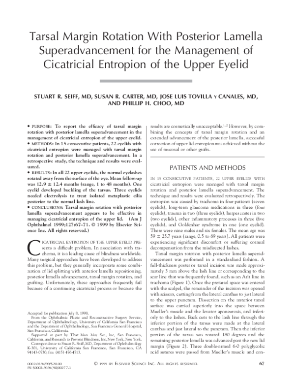 (PDF) Tarsal margin rotation with posterior lamella superadvancement ...