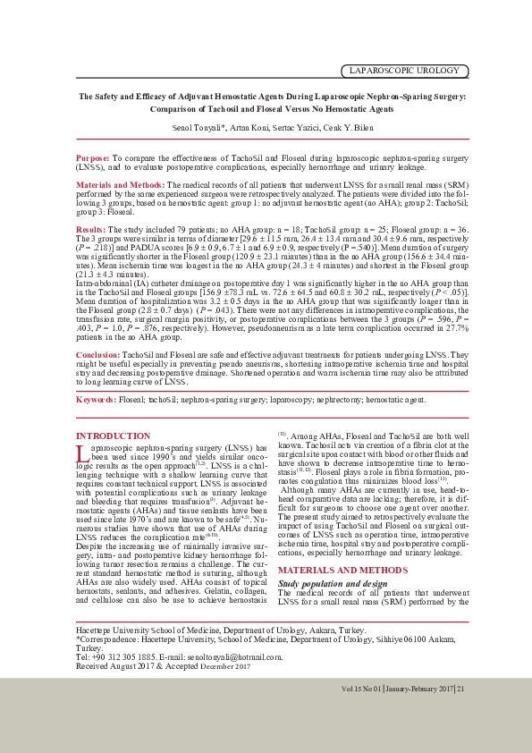 (PDF) The Safety and Efficacy of Adjuvant Hemostatic Agents During ...
