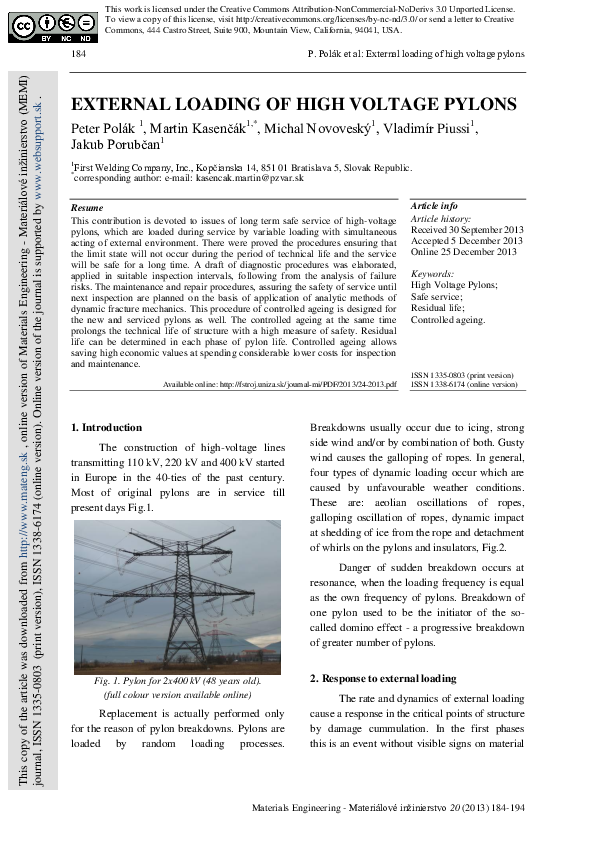 (PDF) External loading of High Voltage Pylons