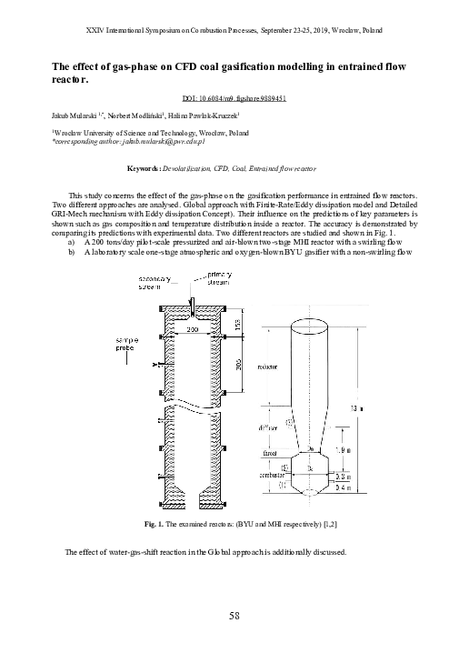 (PDF) The effect of gas-phase on CFD coal gasification modelling in ...