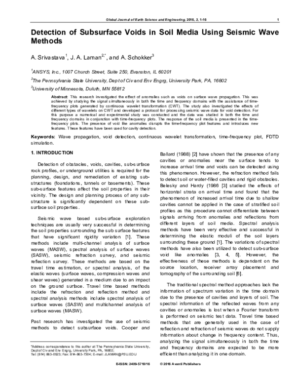 (PDF) Detection of Subsurface Voids in Soil Media Using Seismic Wave ...