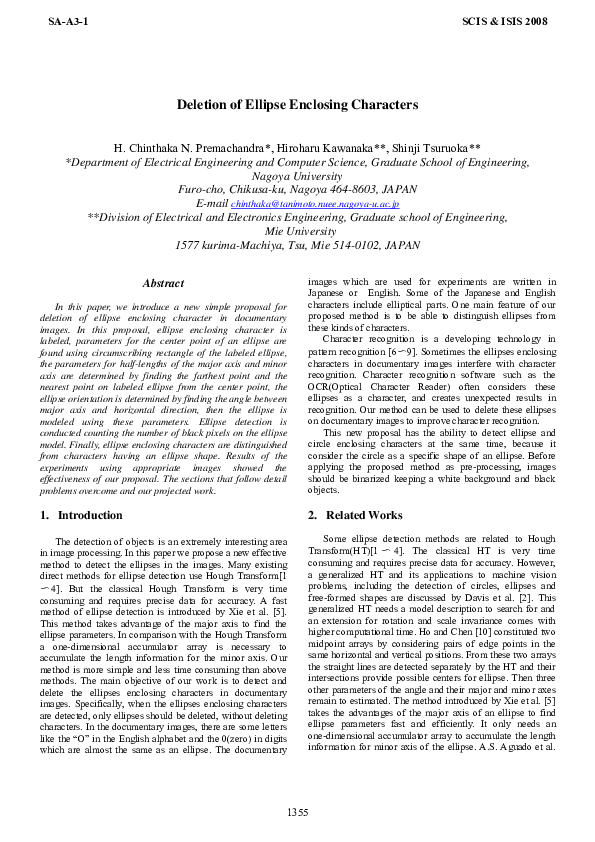 (PDF) Deletion of Ellipse Enclosing Characters