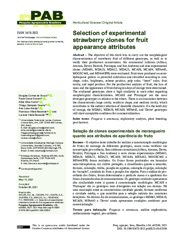 (PDF) Selection of experimental strawberry clones for fruit appearance ...