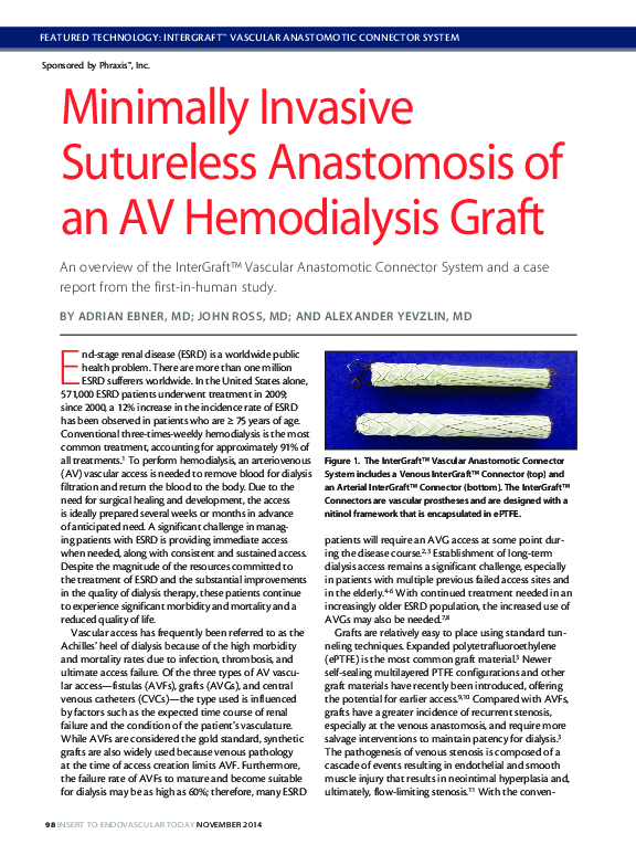 (PDF) An overview of the InterGraft TM Vascular Anastomotic Connector ...