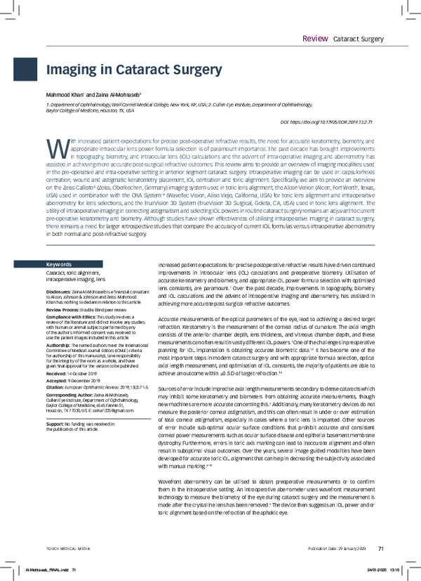 (PDF) Imaging in Cataract Surgery