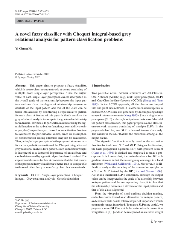 (PDF) A novel fuzzy classifier with Choquet integral-based grey relational analysis for pattern ...