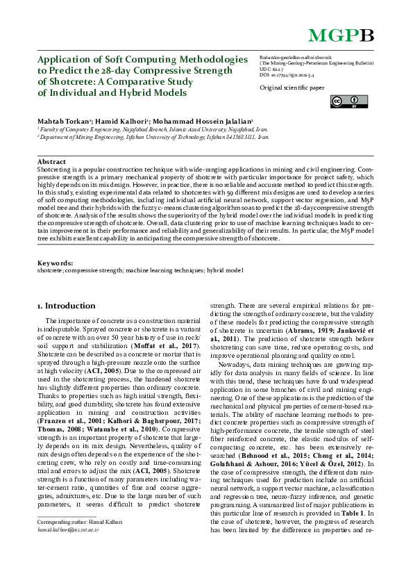 (PDF) Application of soft computing methodologies to predict the 28-day compressive strength of ...