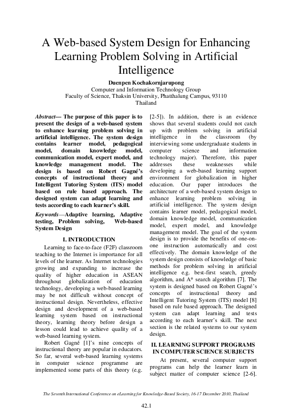 Pdf A Web Based System Design For Enhancing Learning Problem Solving