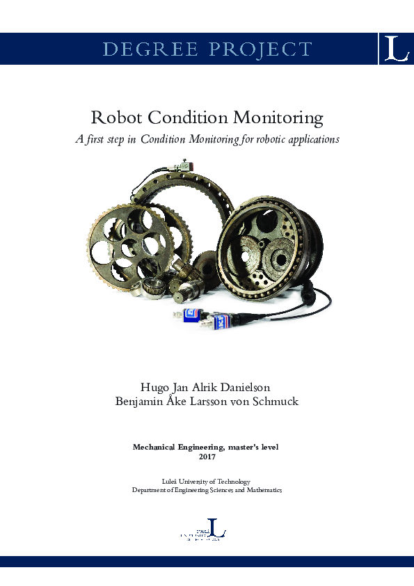 (PDF) Robot Condition Monitoring : A first step in Condition Monitoring ...