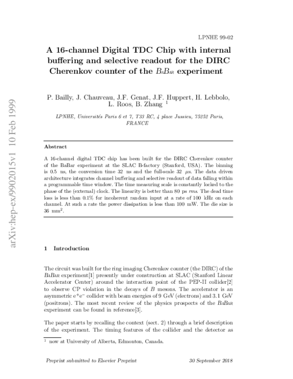 (PDF) A 16-channel digital TDC chip with internal buffering and ...