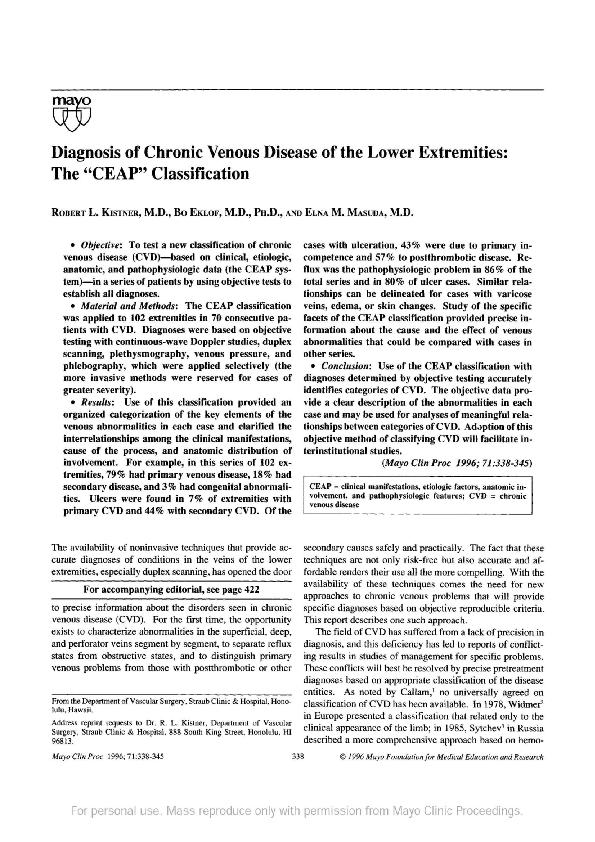 (PDF) Diagnosis of chronic venous disease of the lower extremities: the ...