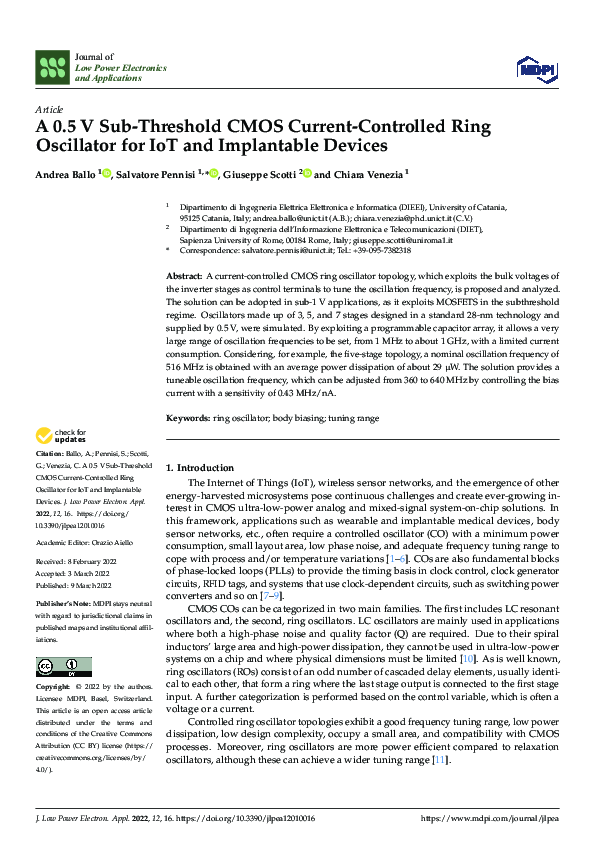 (PDF) A 0.5 V Sub-Threshold CMOS Current-Controlled Ring Oscillator for ...