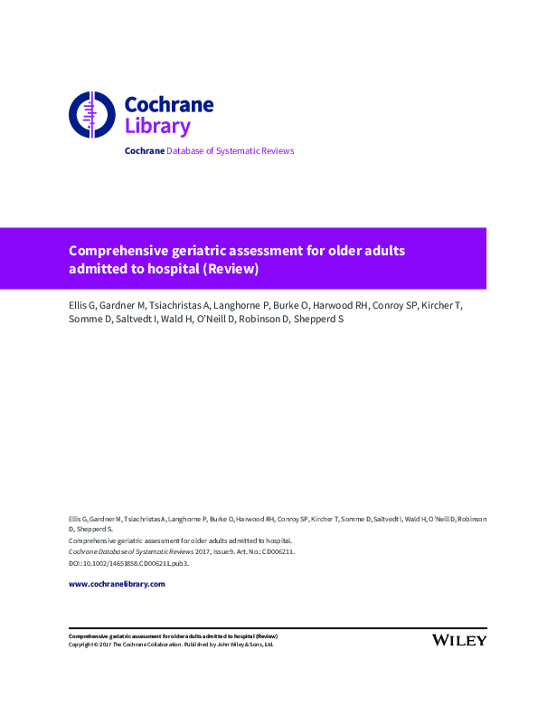 (PDF) Comprehensive geriatric assessment for older adults admitted to ...