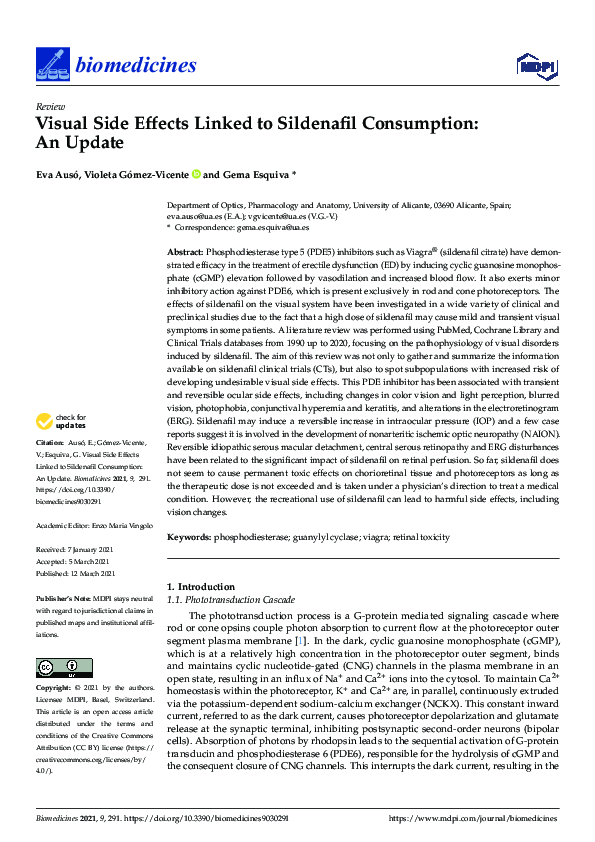 (PDF) Visual Side Effects Linked to Sildenafil Consumption: An Update