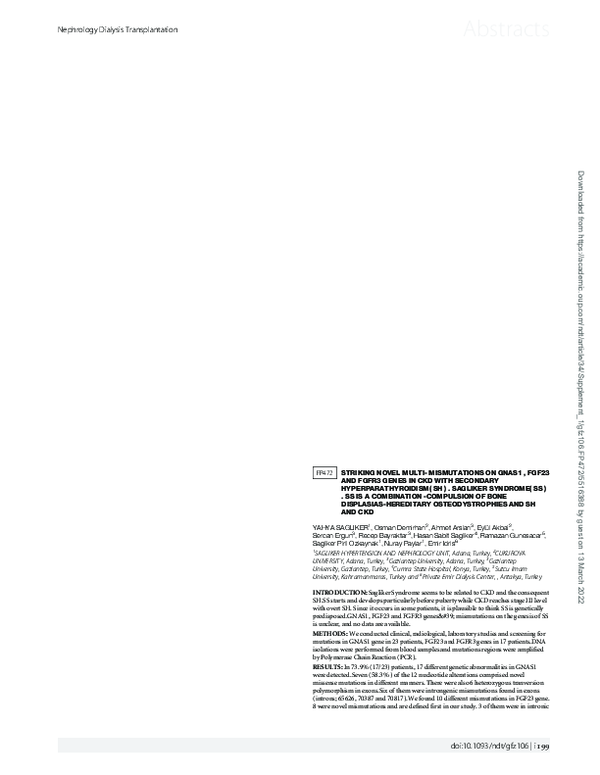 (PDF) FP472STRIKING Novel Multi- Mismutations on GNAS1 , FGF23 and ...