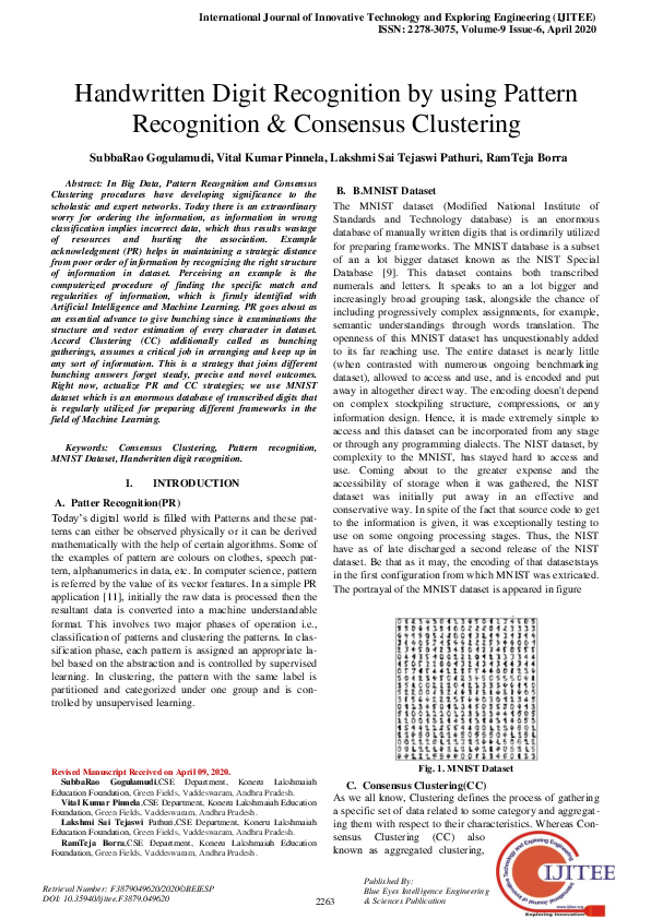 Pdf Handwritten Digit Recognition By Using Pattern Recognition