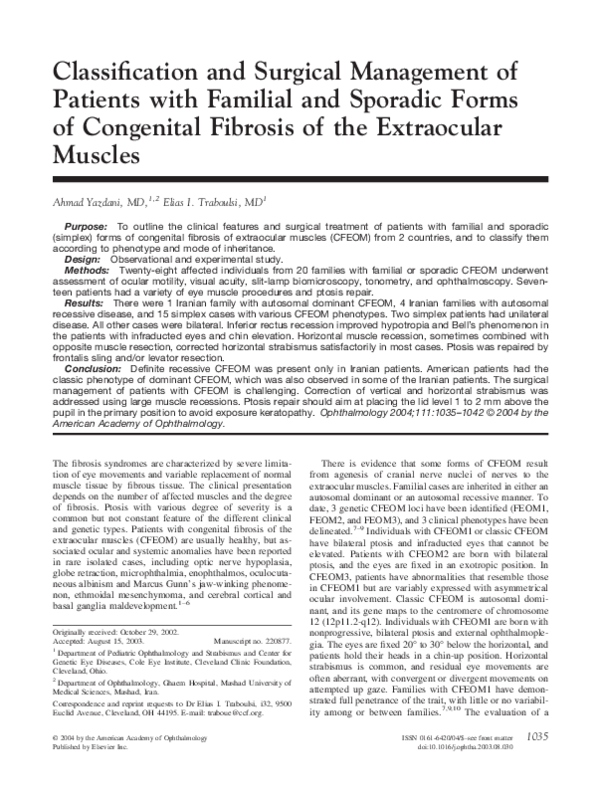 (PDF) Classification and surgical management of patients with familial ...