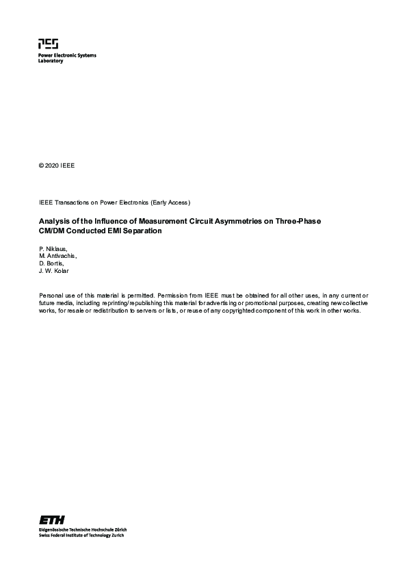 (PDF) Analysis of the Influence of Measurement Circuit Asymmetries on ...