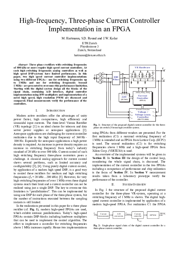 (PDF) High-frequency, three-phase current controller implementation in ...