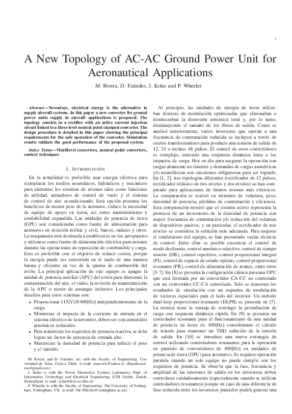 (PDF) A New Topology of AC-AC Ground Power Unit for Aeronautical ...