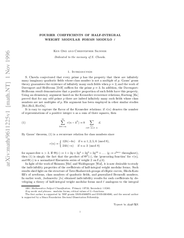 Pdf Indivisibility Of Modular Form Coefficients