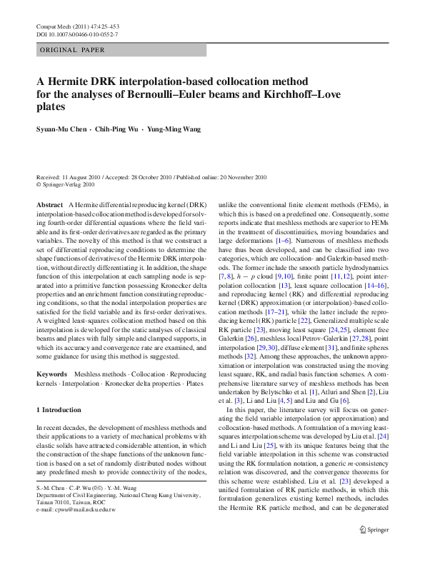 (PDF) A Hermite DRK interpolation-based collocation method for the ...