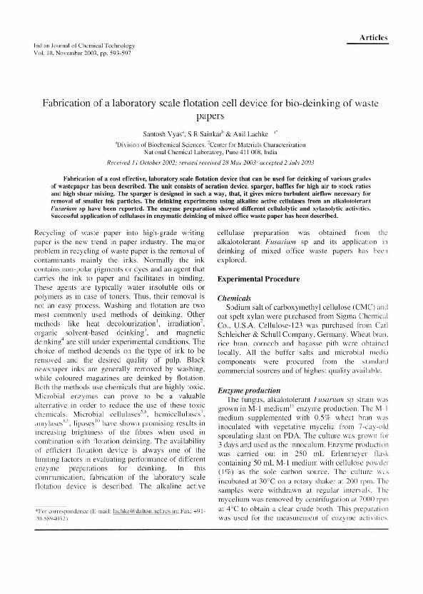 (PDF) Fabrication of a laboratory scale flotation cell device for bio ...