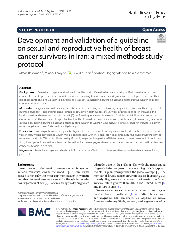 (PDF) Development and Validation of A Guideline on Sexual and ...