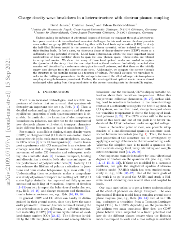(PDF) Charge density wave breakdown in a heterostructure with electron ...